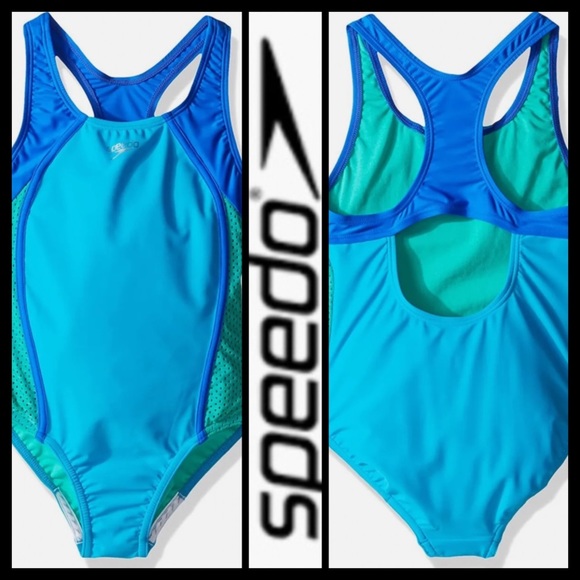 Speedo | Swim | Nwt Speedo Girls Splice Thick Strap Swimsuit | Poshmark